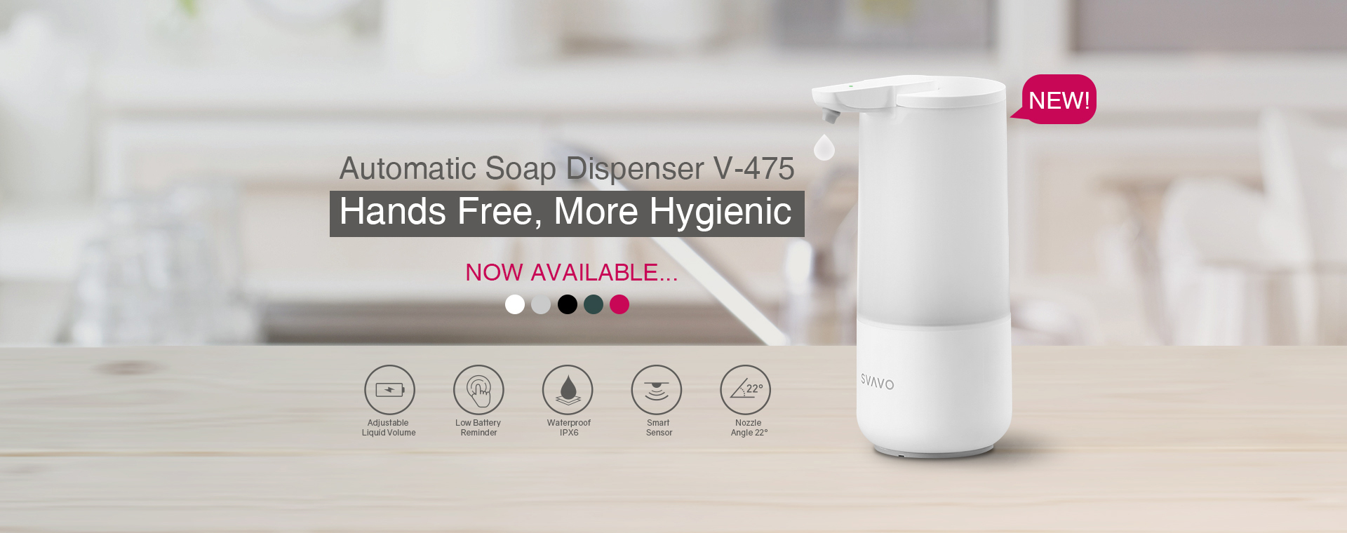 SVAVO Automatic Hand Sanitizer Dispenser for Smart Home